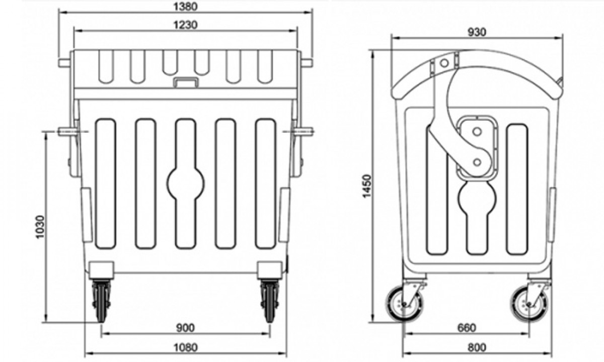 Galvanized Container 1100 l